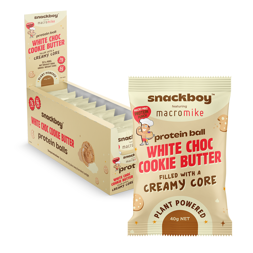 White Choc Cookie Butter (12 Balls) – Snackboy